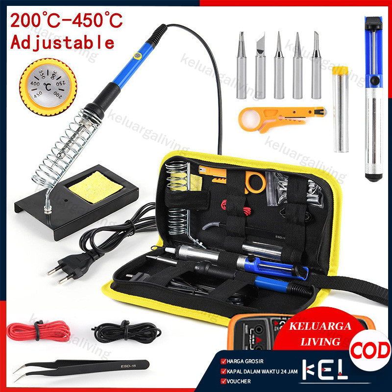 Jual Set Solder Listrik Lengkap dengan Multimeter Iron Tool Kit 220V 60W/Solder Listrik Murah ...