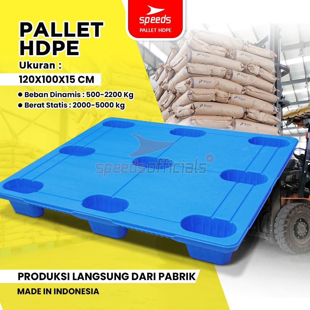 Jual SPEEDS Palet Plastik HDPE Tebal 120x100x15cm Palet Gudang Plastic ...