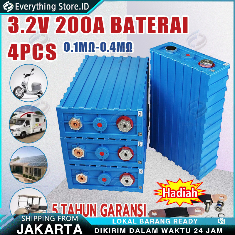 Jual 100% Power LiFePO4 Baterai Surya Kekuatan Besar 3.2V 200ah Baterai ...
