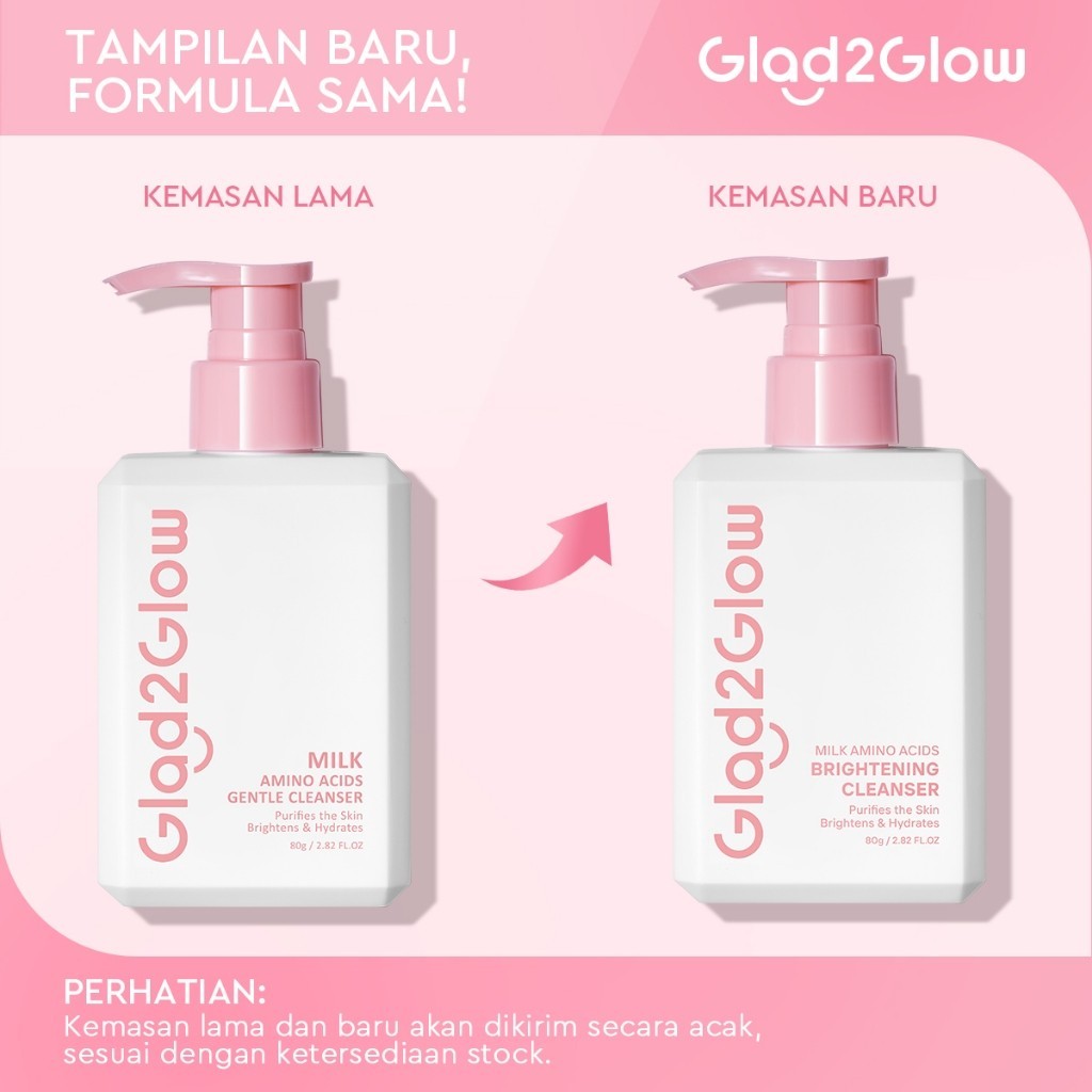 Jual Glad2Glow Milk Amino Acid Gentle Cleanser g2g | Shopee Indonesia
