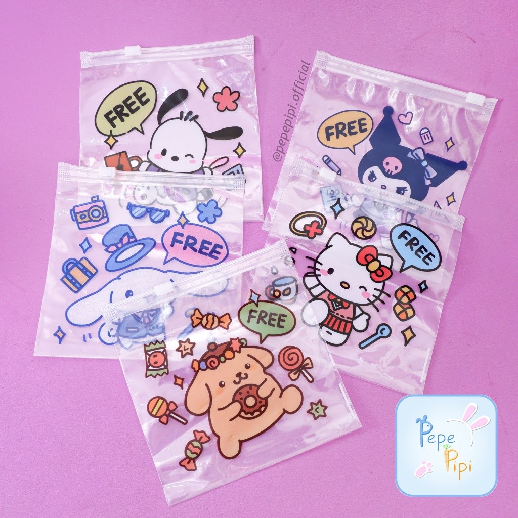 Jual Map Pouch Zipper FREE 13.5 x 13.5 Sanrio ZipLock Storage Bag ...