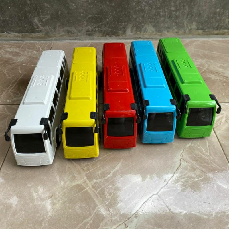 Jual RINBAOW Miniatur Bus Basuri Plastik Polos Warna Beragam | Shopee ...