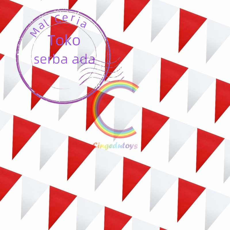 Jual isi 20 Bendera / banner merah putih segitiga warna warni / hut RI / kemerdekaan/ Dirgahayu ...