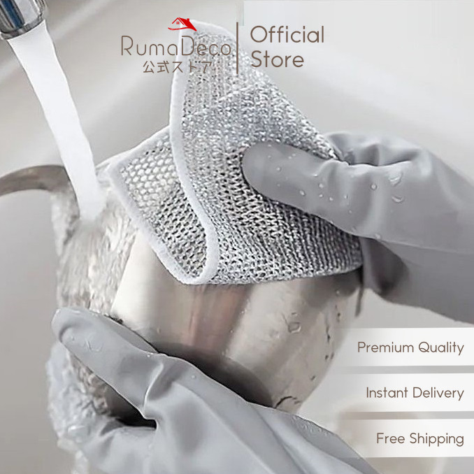 Jual 「 RUMADECO 」Serabut Kawat Stainless Spons Cuci Pirang Kain Lap ...