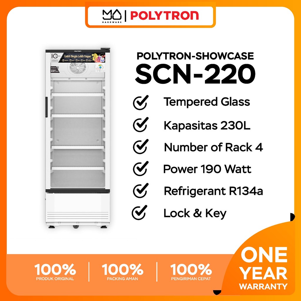 Jual POLYTRON Showcase Fastcool 230 Liter SCN 220 - Garansi Resmi ...