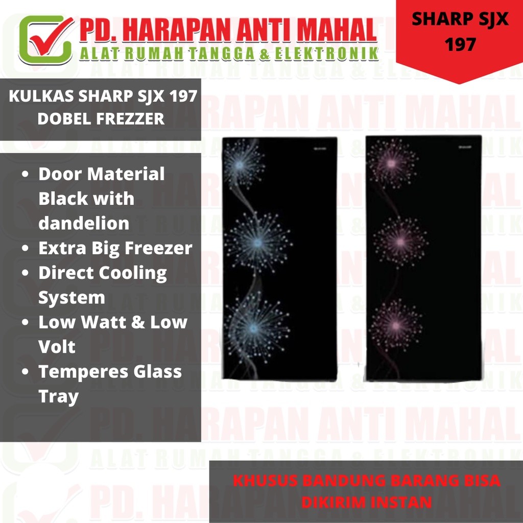 Jual KULKAS SHARP 1 PINTU SJ-X197//EMARI ES 1 PINTU SJX197//DOBEL FREZZER DANDELOIN SERIES SJX ...