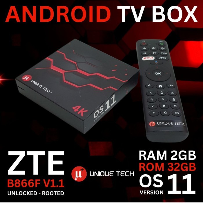 Jual STB ZTE B866F OS 11 RAM 2GB ROM 32GB FULL SET ANDROID TV BOX | Shopee Indonesia