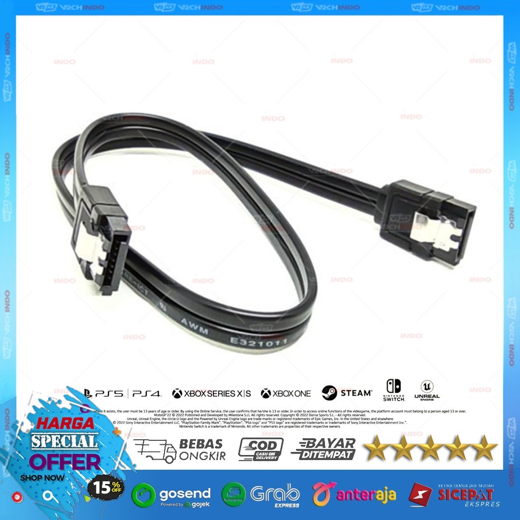 Jual Kabel SATA 3 6Gbps / 6Gb/s | Kabel SSD HDD High Quality - [ Lurus ...