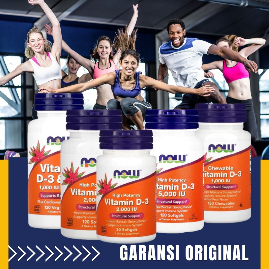 Jual Now Foods Vitamin D3 SILAHKAN PILIH VARIAN 400iu 1000iu 2000 iu 2000iu 5000 iu 5000iu d3 k2 ...