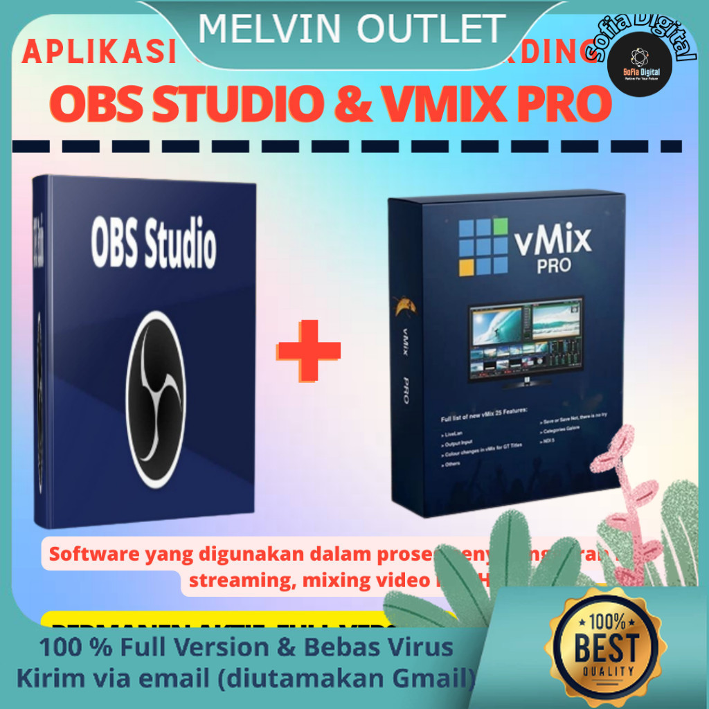 Jual VMIX PRO v26 + OBS Studio v30 Recording Streaming Rekam Layar (Terbaru-Full Version ...