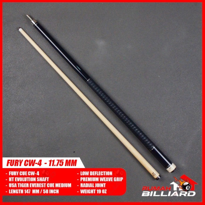 Jual New Arrival- Stick Billiard - Billiard Cue - Fury CW-4 - Black ...