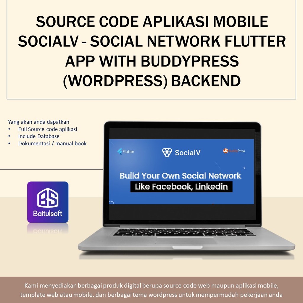 Jual SOURCE CODE APLIKASI MOBILE SOCIALV - SOCIAL NETWORK FLUTTER APP WITH BUDDYPRESS (WORDPRESS ...