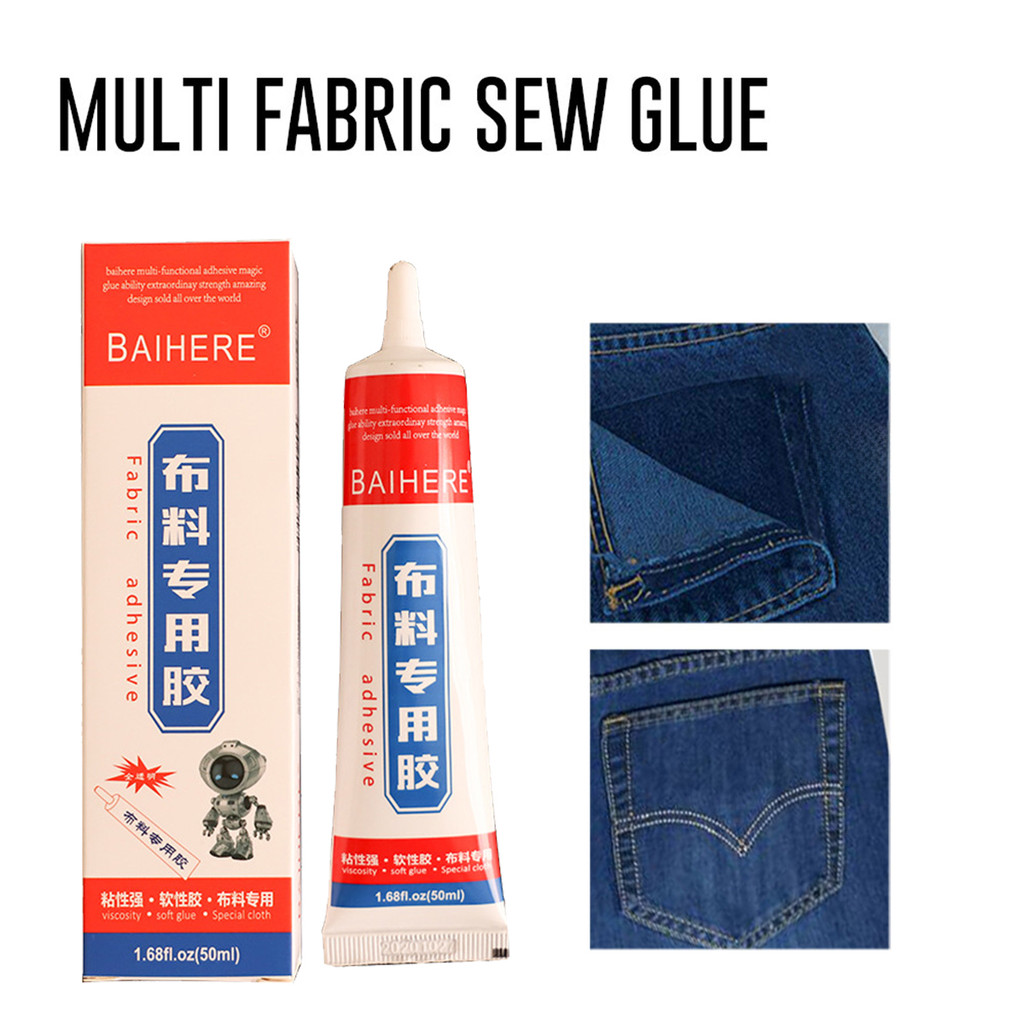 Jual 50ml Fabric Jahit Kuat Glue/Lem Perbaikan Kain /Lem Kain Tahan Air ...