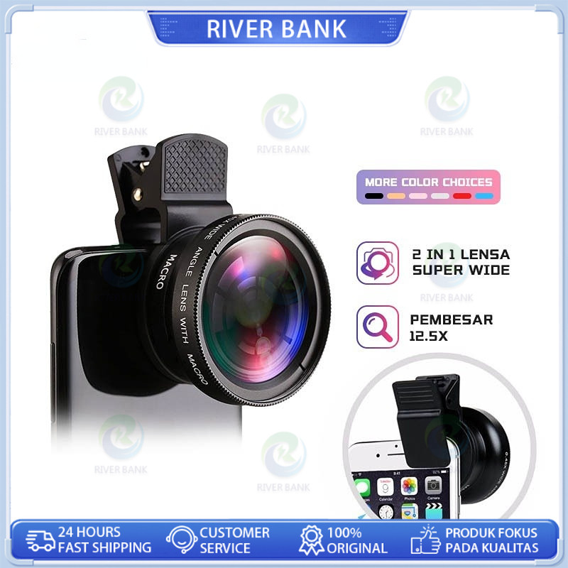 Jual 2 In 1 Lensa Super Wide Angle Lens Macro 0.45x Lensa Kamera HD ...