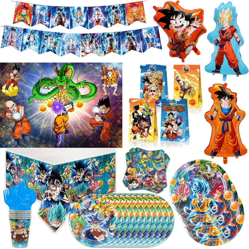 Jual Dragon Ball Ballons Happy Birthday Banner Goku Vegeta Balloons ...