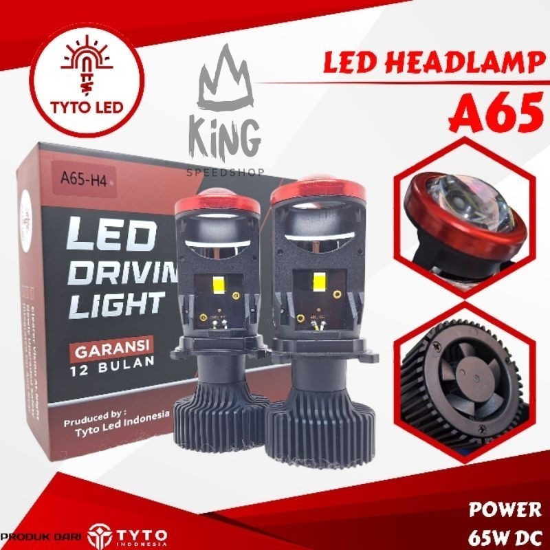 Jual LAMPU LED HEADLAMP MOBIL TYTO A65 65WATT WHITE HIGH LOW WATERPROOF ...