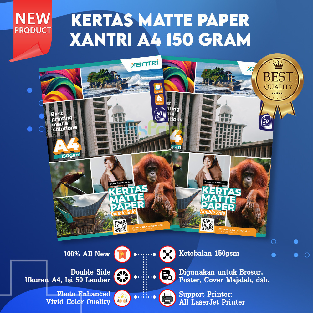 Jual Kertas Matte Paper Double Side A4 150gsm, Kertas Matte Printer A4 ...