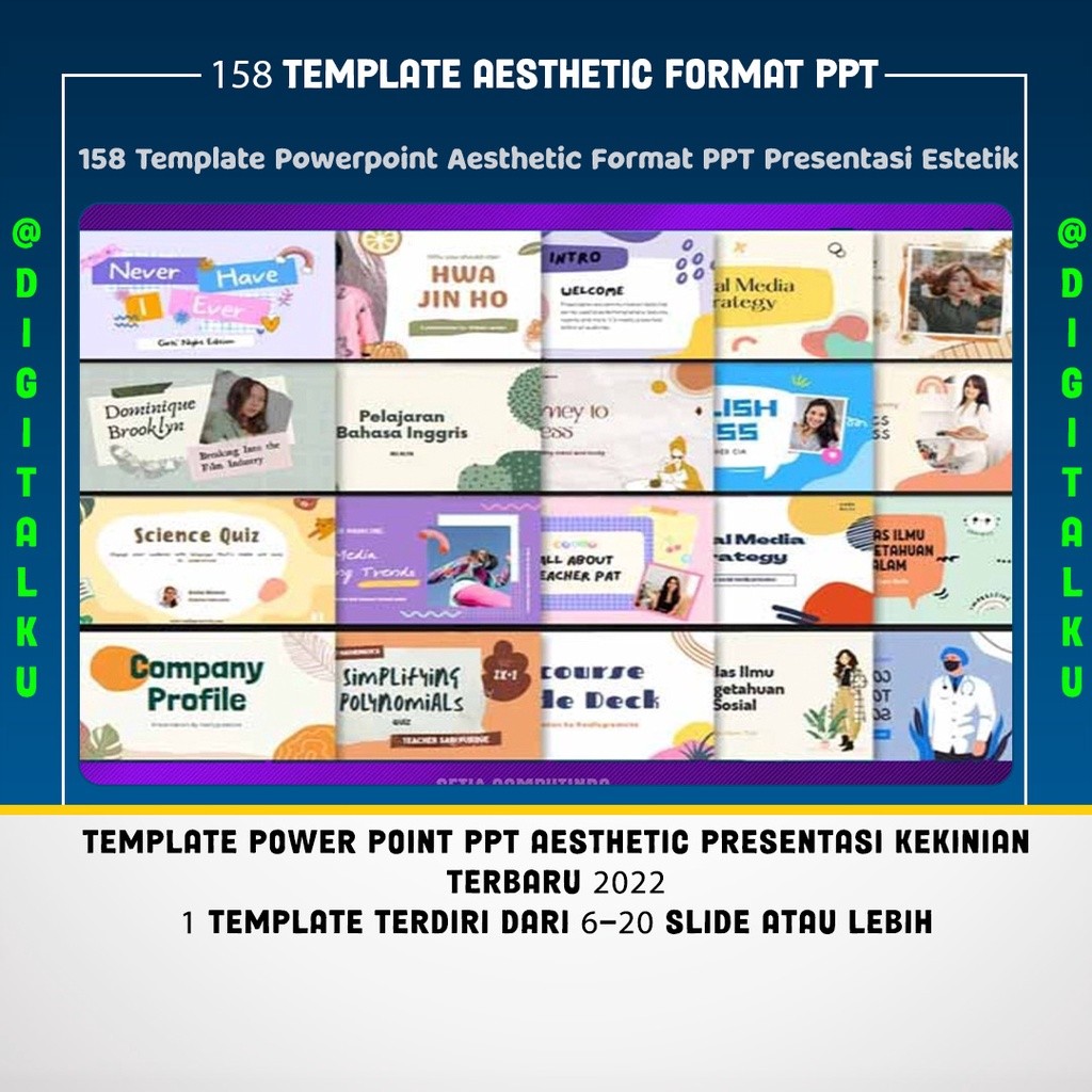 Jual 158 Template Powerpoint Aesthetic Format PPT Presentasi Estetik ...
