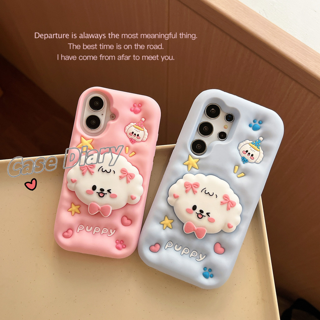 Jual Cute Stand Bow Dog Phone Casing Suitable for Samsung Galaxy S24 ...