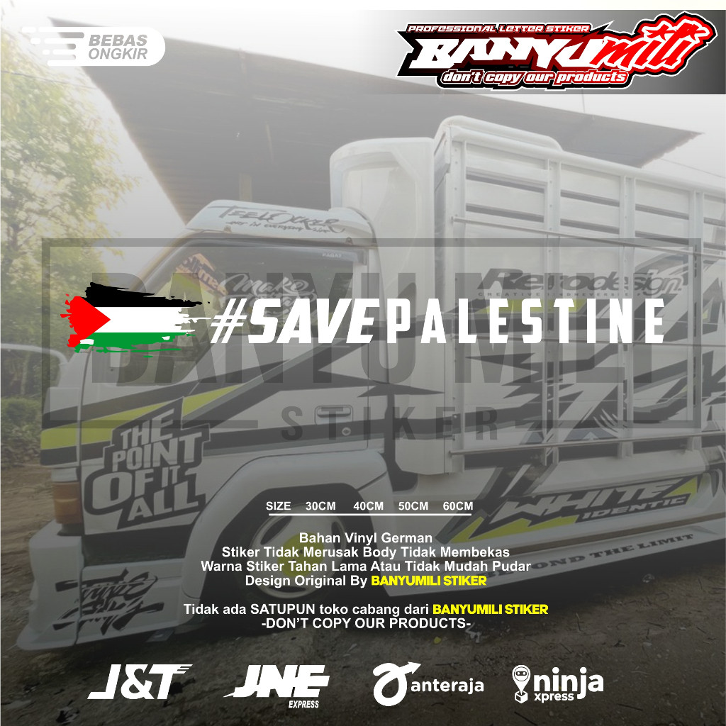 Jual Stiker save palestine cutting kaca mobil pickup truk sticker truk ...