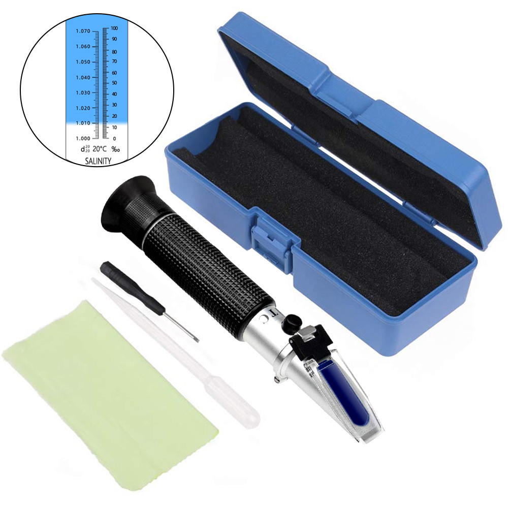 Jual Refractometer Sea Salinity Meter Salt Water Concentration 1.000-1 ...