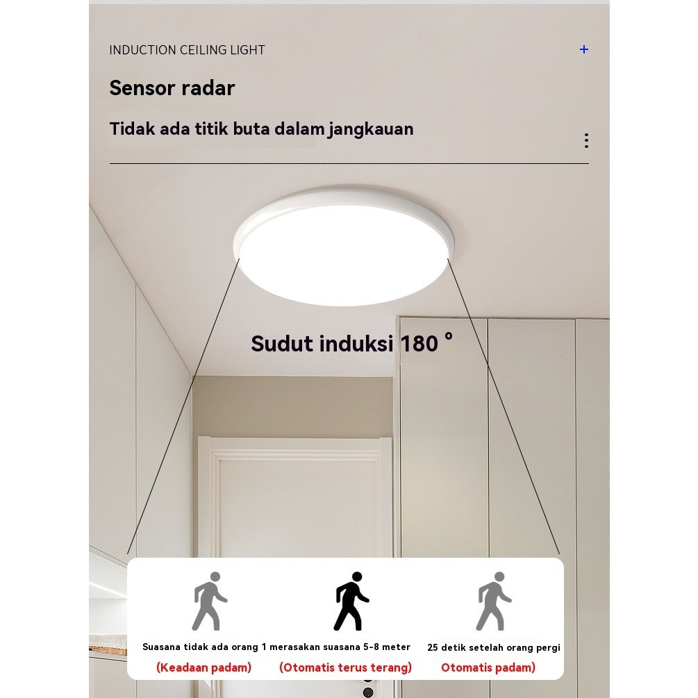Jual Lampu Plafon Sensor LED Minimalis Lampu Sensor Otomatis Malam ...