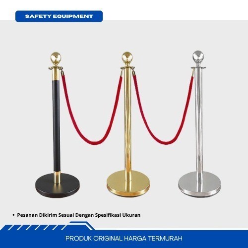 Jual ST PROMO Bulat Tiang Antrian silver Tiang Antrian Tiang Pembatas ...