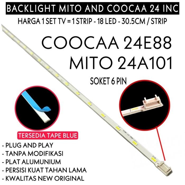 Jual CT99 BACKLIGHT TV LED 24 INC COOCAA KOKA 24E88 24A101 LAMPU BL 18 LED 3V - SESUAI FOTO ...