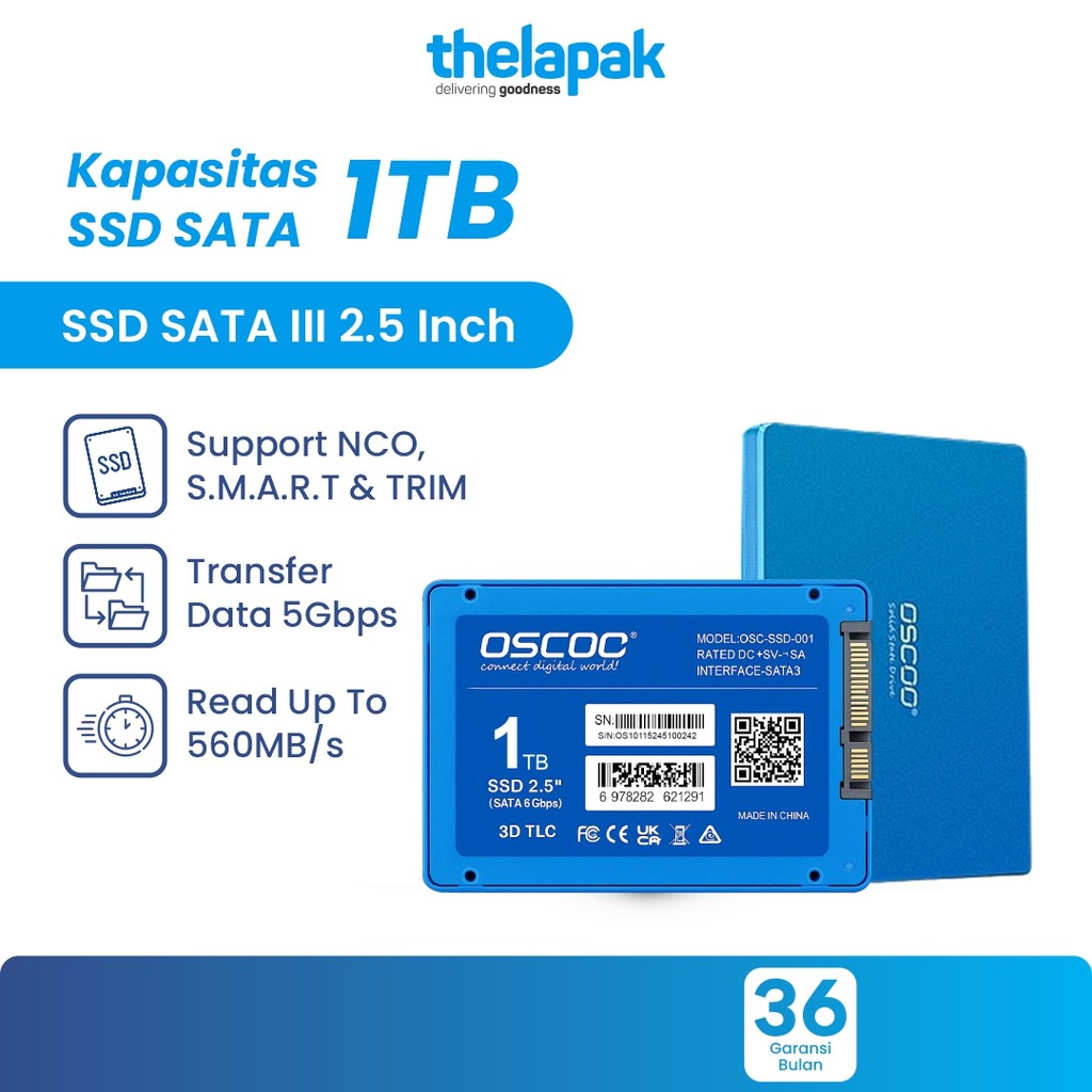 Jual SSD SATA III 1TB 2.5 Inch OSCOO OS001 Transfer Data up to 6Gbps ...