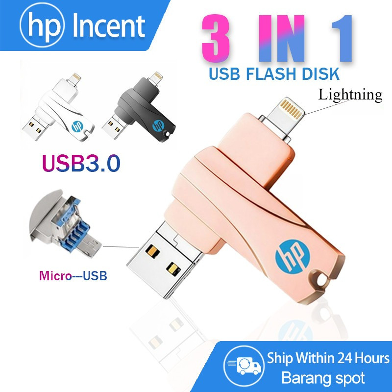 Jual HP 1TB 3 in 1 OTG Flashdisk Metal High Speed USB3.0 U Disk ...