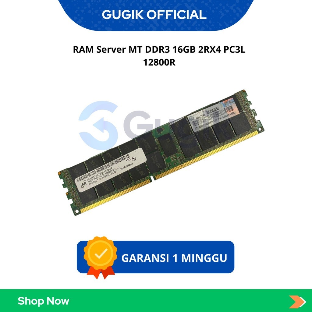 Jual RAM Server MT DDR3 16GB 2Rx4 PC3L-12800R | Shopee Indonesia
