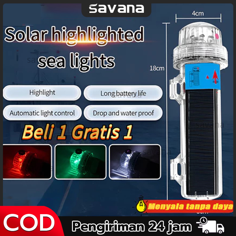 Jual 【SAVANA】Lampu torpedo bertenaga surya Lampu sorot web Sinyal lampu Kapal memancing Tanda ...