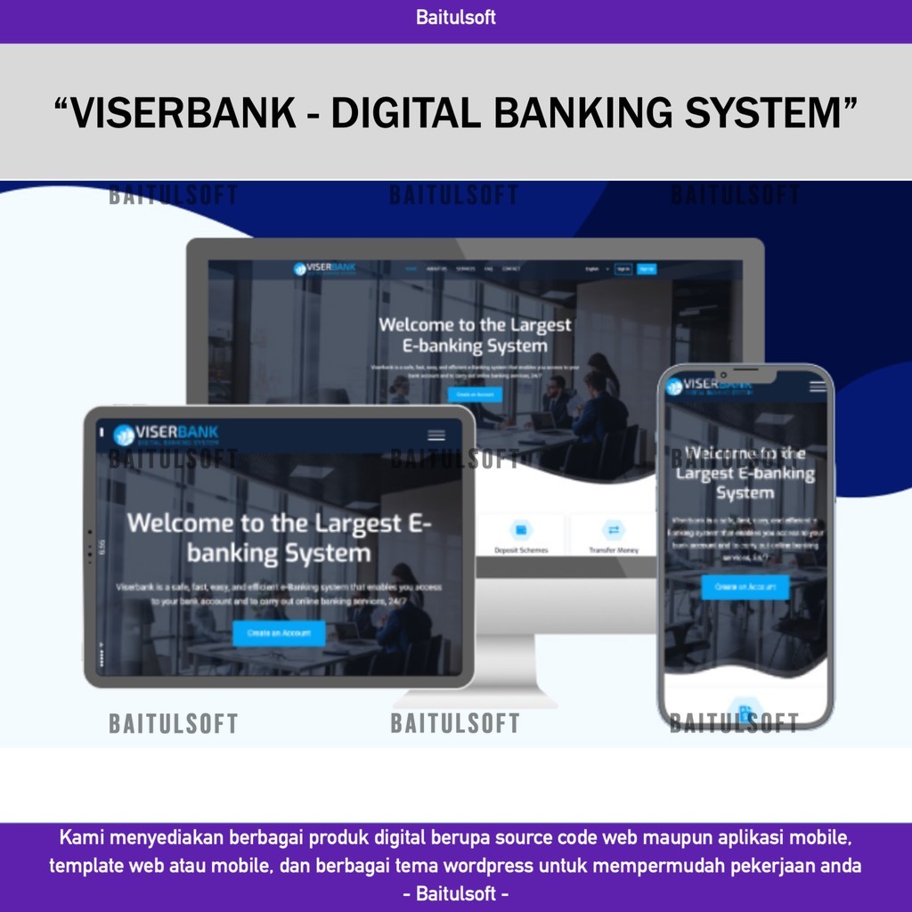 Jual SOURCE CODE APLIKASI WEB VISERBANK - DIGITAL BANKING SYSTEM D297 BAITULSOFT | Shopee Indonesia