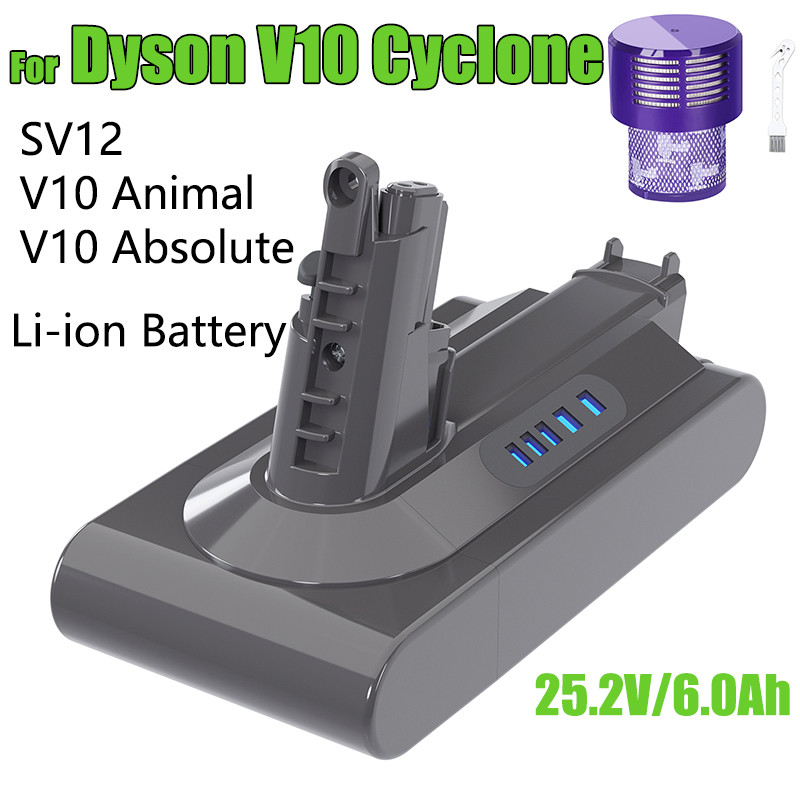 Jual For Dyson V10 Battery 25.2V 6000mAh Li-ion Re argeable Battery ...