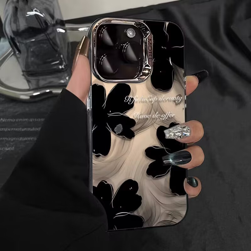 Jual 【COD】Casing hp bunga hitam pattern Premium Matte Hard Case for ...