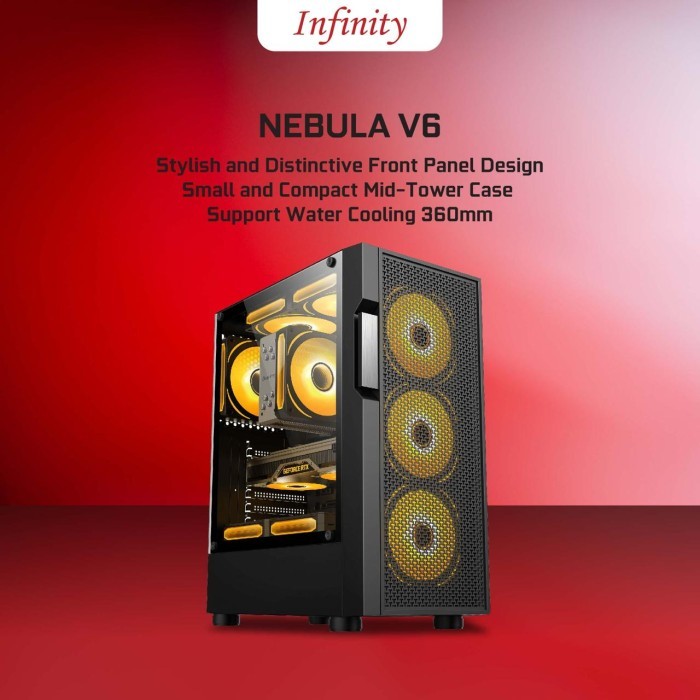 Jual CASE INFINITY NEBULA V6 Black ATX Case Tempered Glass | Shopee ...