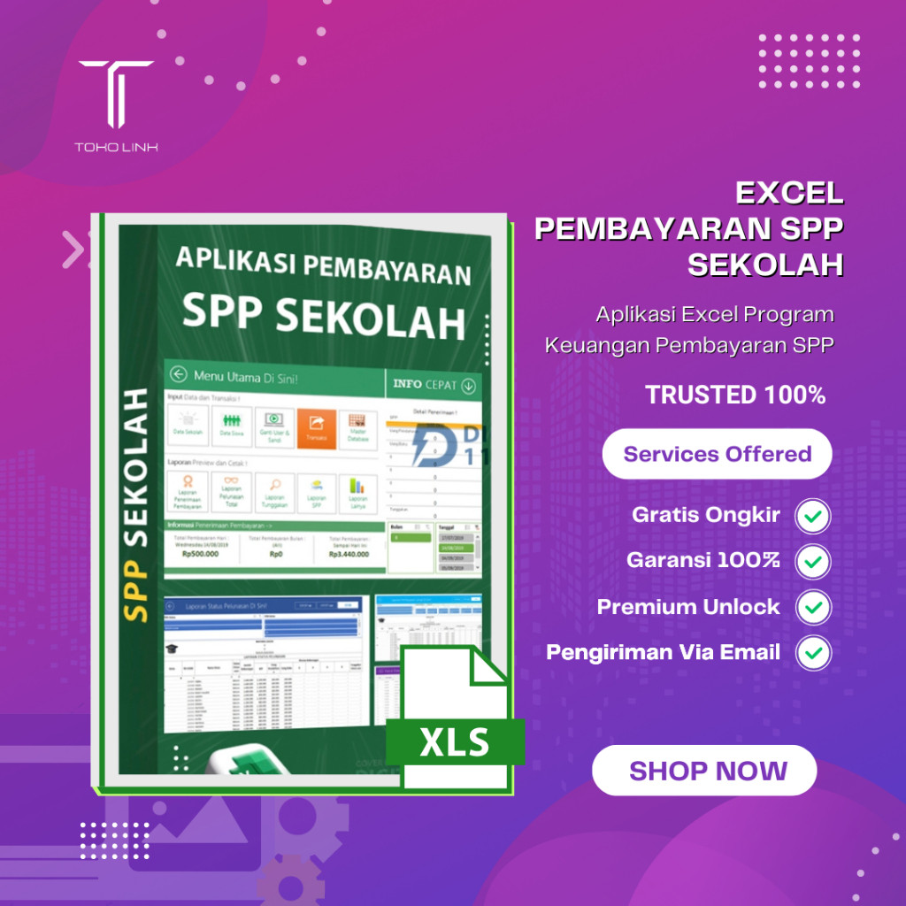 Jual PEMBAYARAN SPP SEKOLAH - Program Excel Macro Pembayaran Sekolah ...