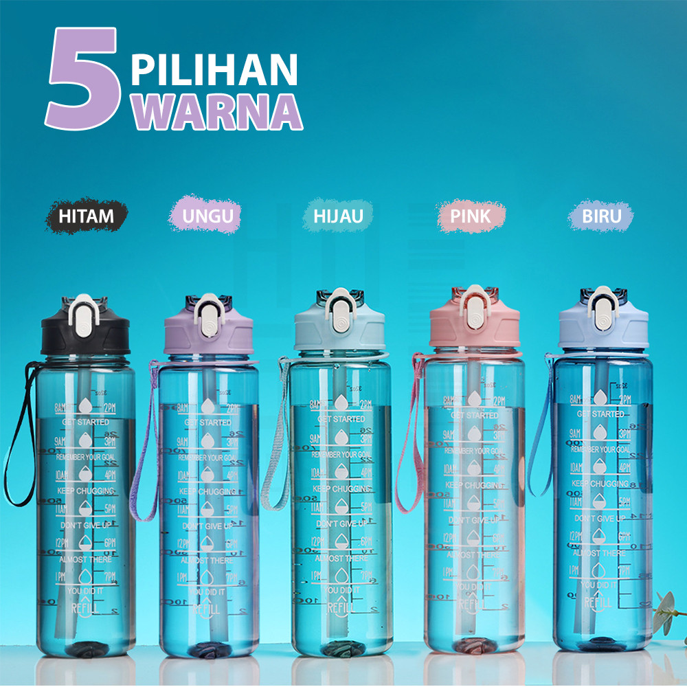 Jual Botol Minum 1 Liter Bening Botol Air Anak Sedotan Anti Bocor ...