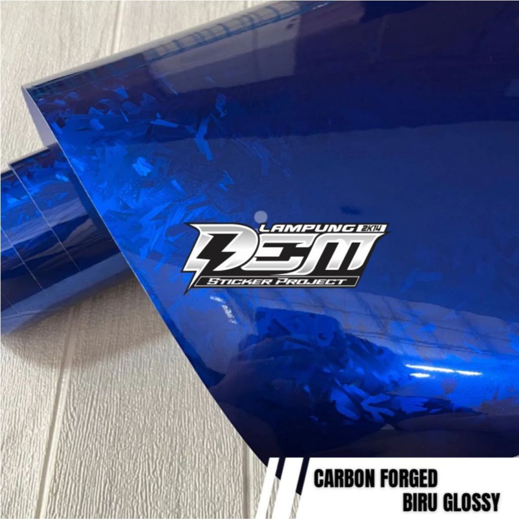 Jual Sticker Carbon Forged Premium Biru Glossy / Skotlet Karbon Forget ...