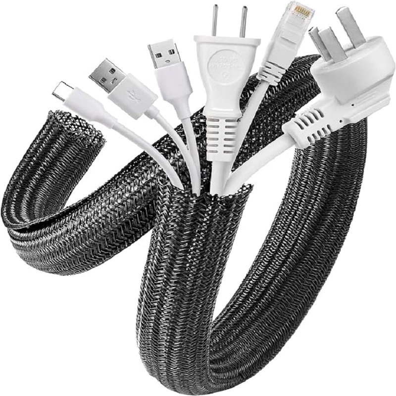Jual 1M 3M 5M Braided Cable Sleeve PET Nylon Wrapping Cable Casing ...