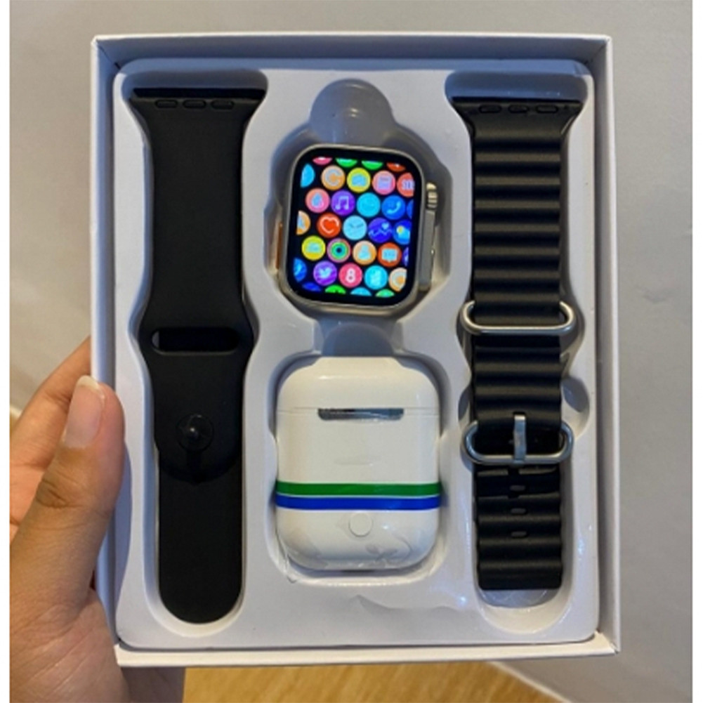 Jual TWS Jam Tangan Smartwatch i8 Ultra Watch 8 Free 2 Tali+Earphone ...