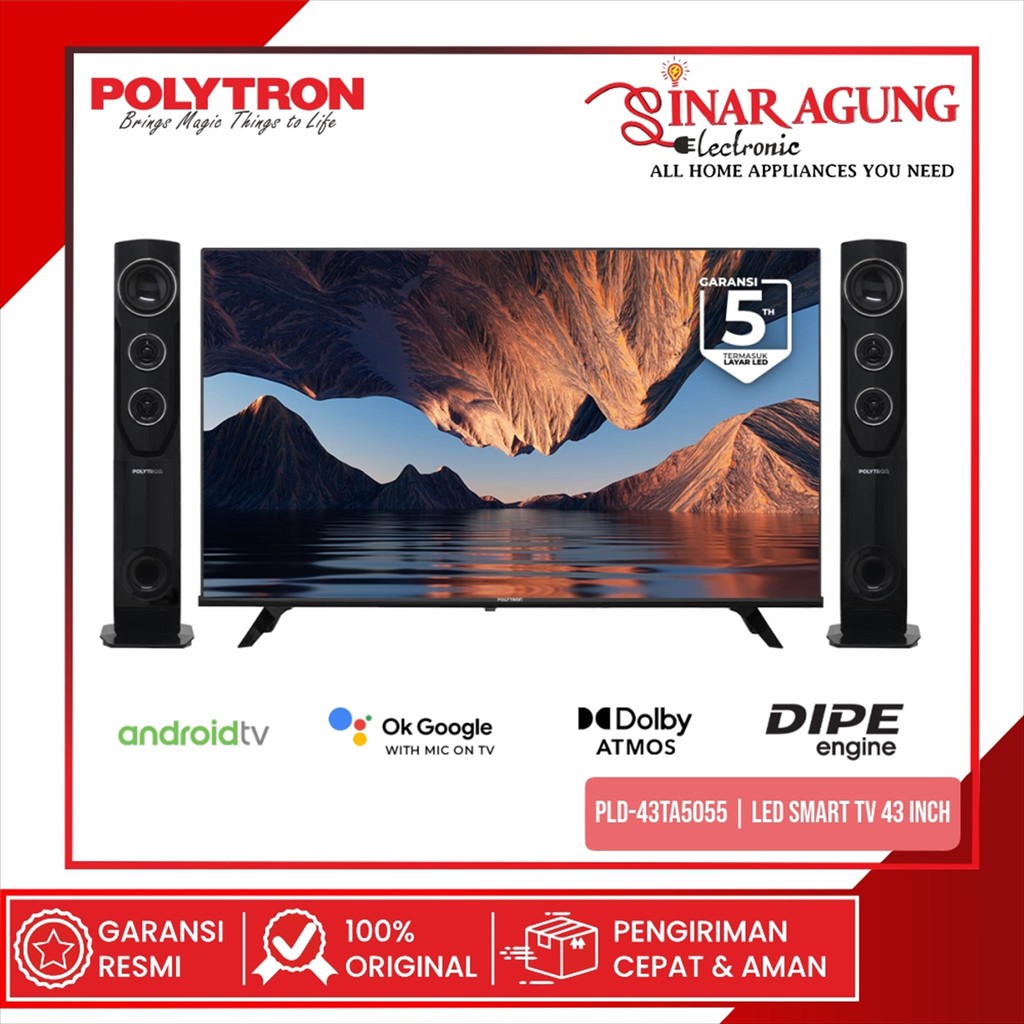 Jual POLYTRON PLD-43TA5055 43TA5055 LED SMART TV 43 INCH - GARANSI ...