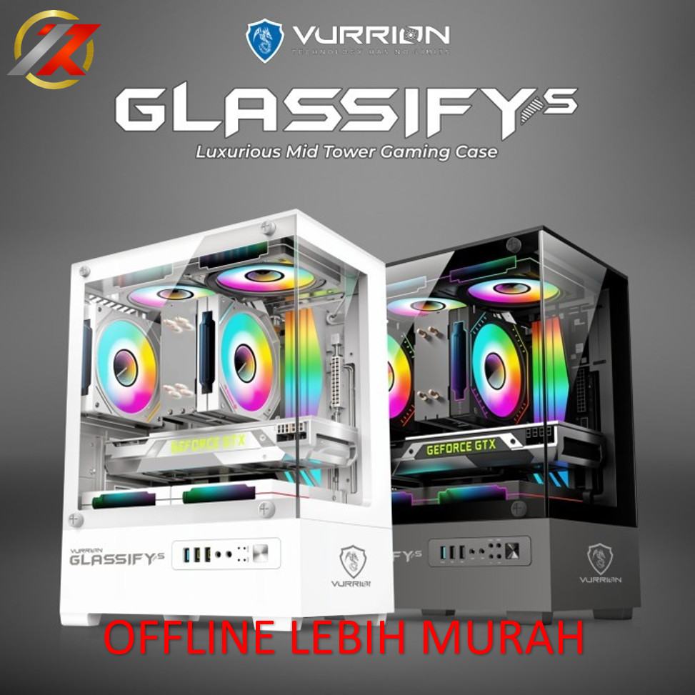Jual VURRION GLASSIFY'S GLASSIFY S m-ATX GAMING CASE Free 3 Fan RGB | Shopee Indonesia