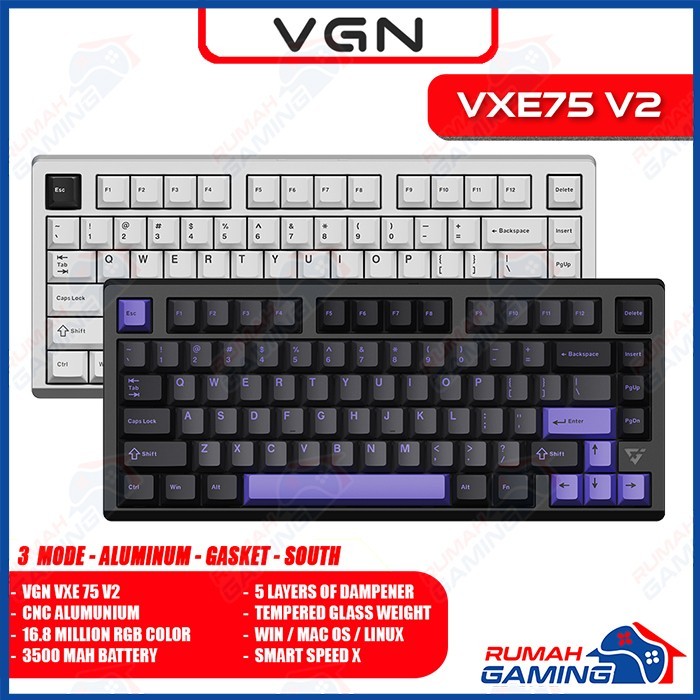 Jual VGN VXE 75 V2 - 75% - 3 Mode - RGB - Gasket - South Facing ...