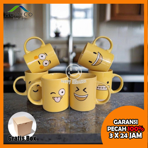 Jual HOMECO 1pcs Mug 11oz Emoji Collection Gelas Minum Mug Keramik ...