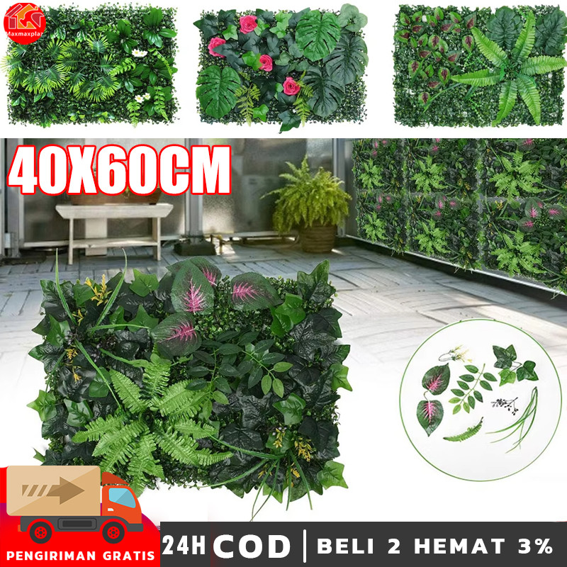 Jual 40X60CM Artificial Flower Rumput Dinding Bunga Hias Pagar Sintetis ...