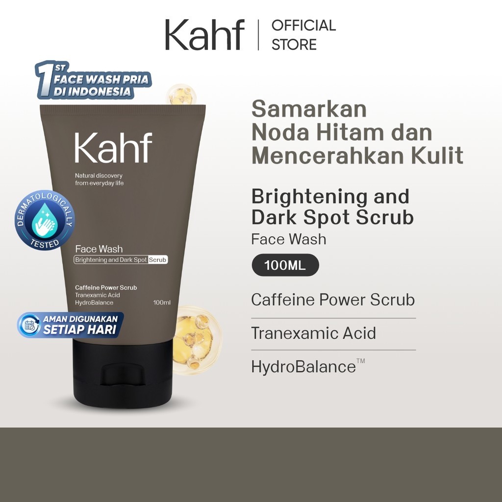 Jual Kahf Face Wash Brightening and Dark Spot Scrub 100 ml - Sabun Cuci ...