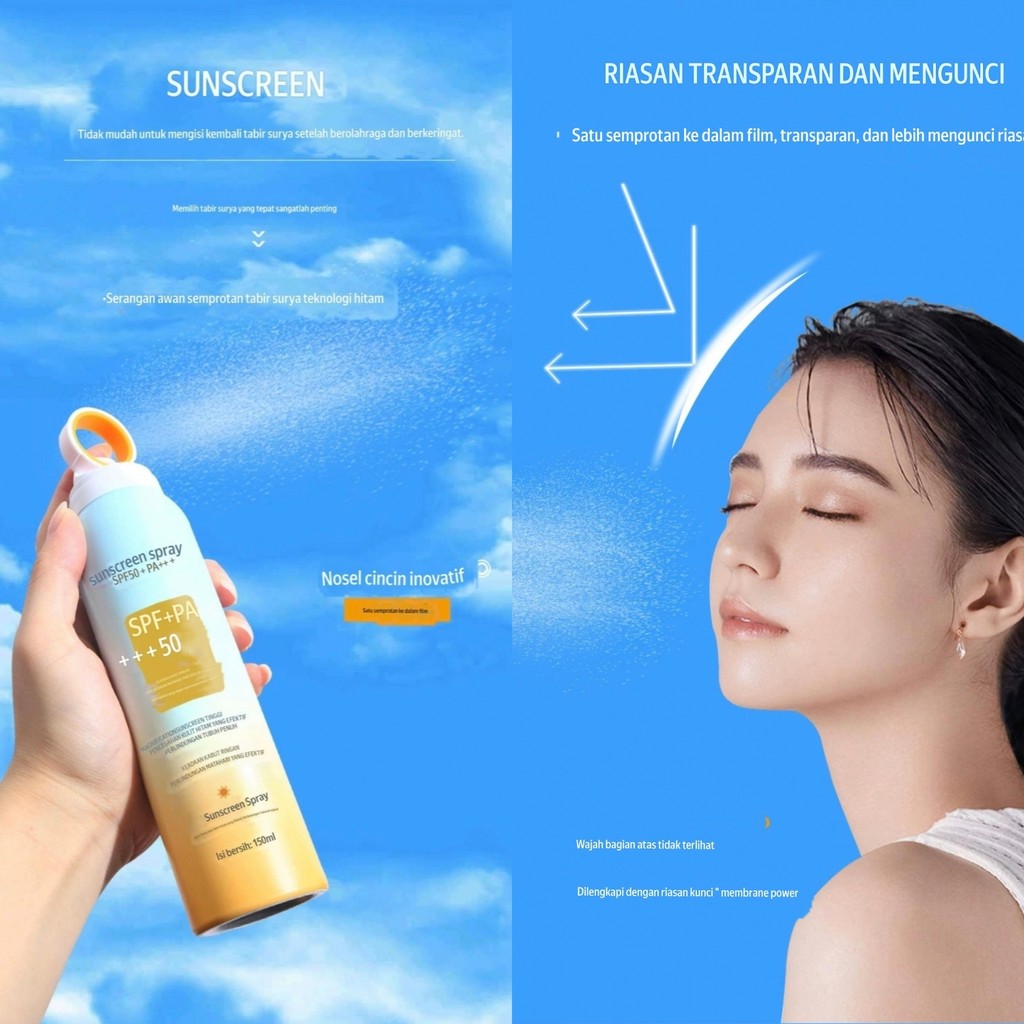 Jual sunscreen spray SPF50+ PA+++ 150ml sempotan bentuk ring | Shopee Indonesia