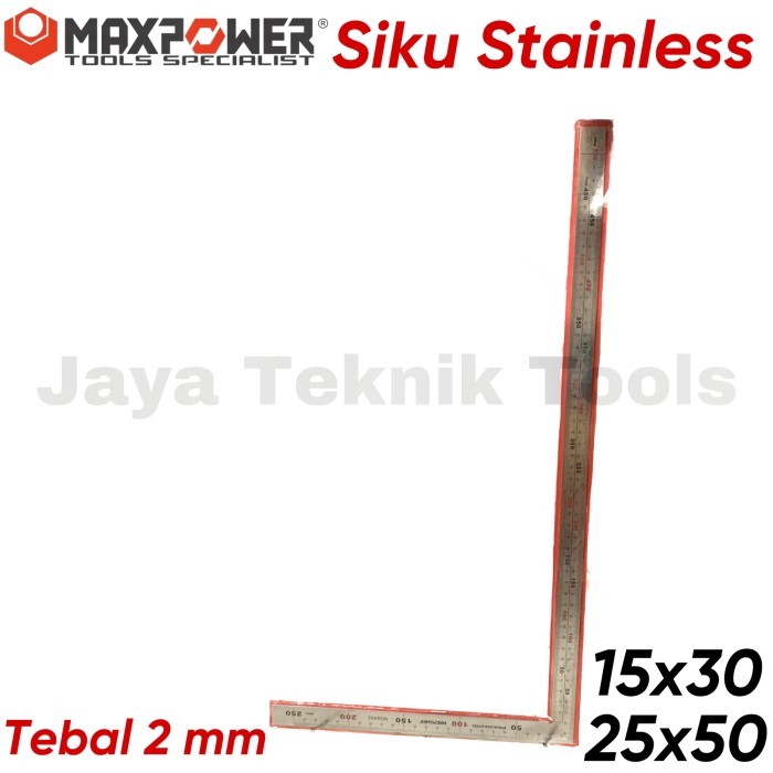 Jual Penggaris Siku Stainless Steel Besi Maxpower L Garisan Pengukur Metrik - 15x30 cm | Shopee ...