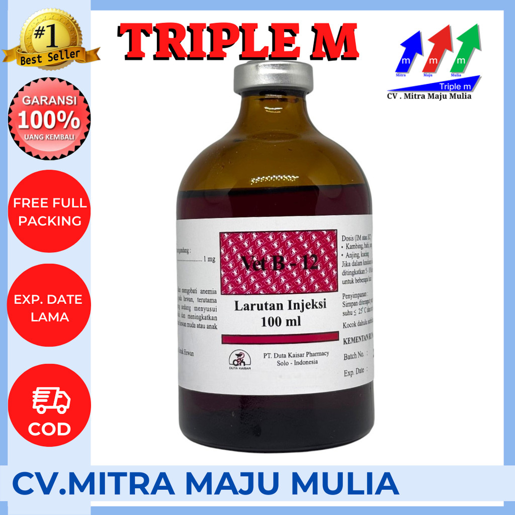 Jual VET B12 100 ML DUTA KAISAR VET B-12 100 ML - Vitamin B12 Injeksi ...